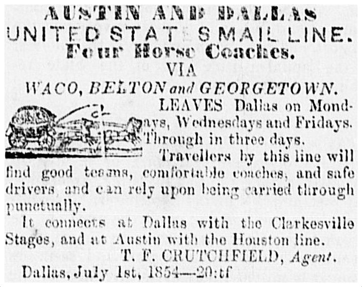 Dallas to Austin by Stagecoach: Only Three Days! (1854) | Flashback ...
