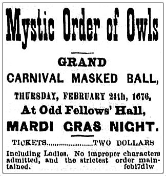 Mardi Gras: “Our First Attempt at a Carnival Fete” — 1876 | Flashback ...