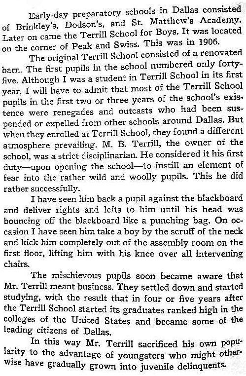 The Terrill School — 1914 | Flashback : Dallas
