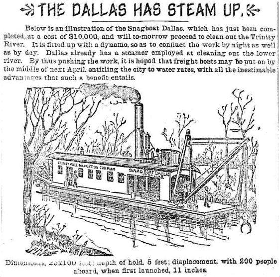 Snag Boat Dallas — 1893 | Flashback : Dallas