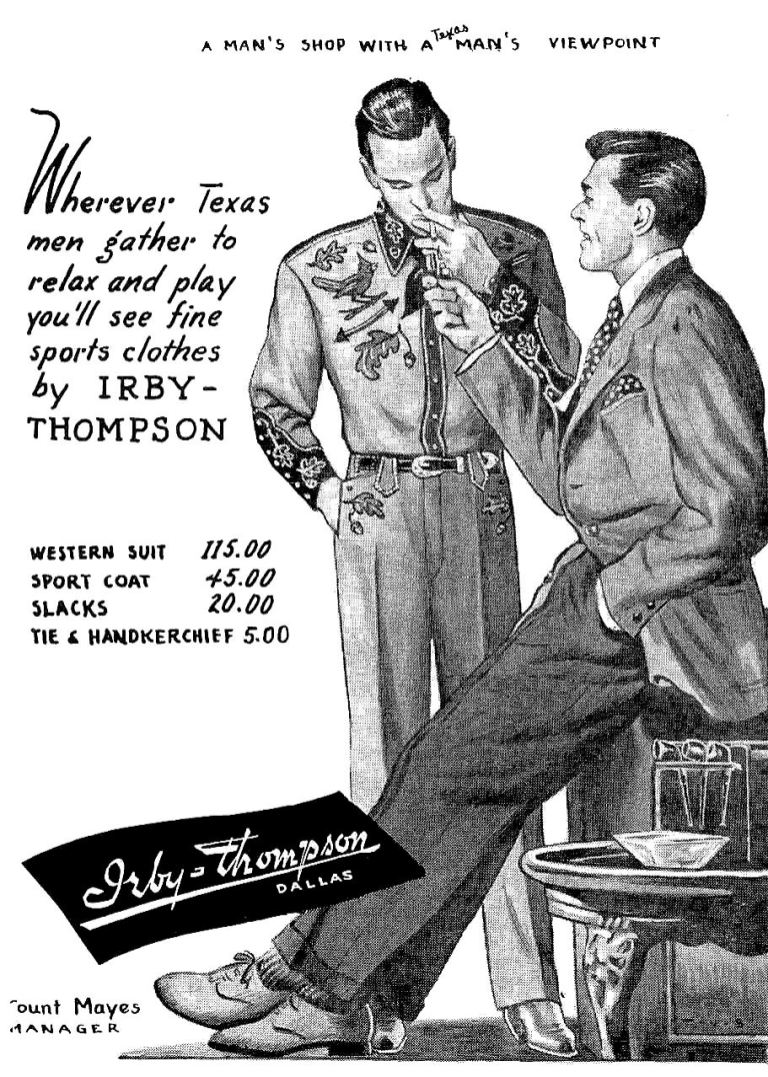 “A Man’s Shop With a Texas Man’s Viewpoint” — 1945 | Flashback : Dallas